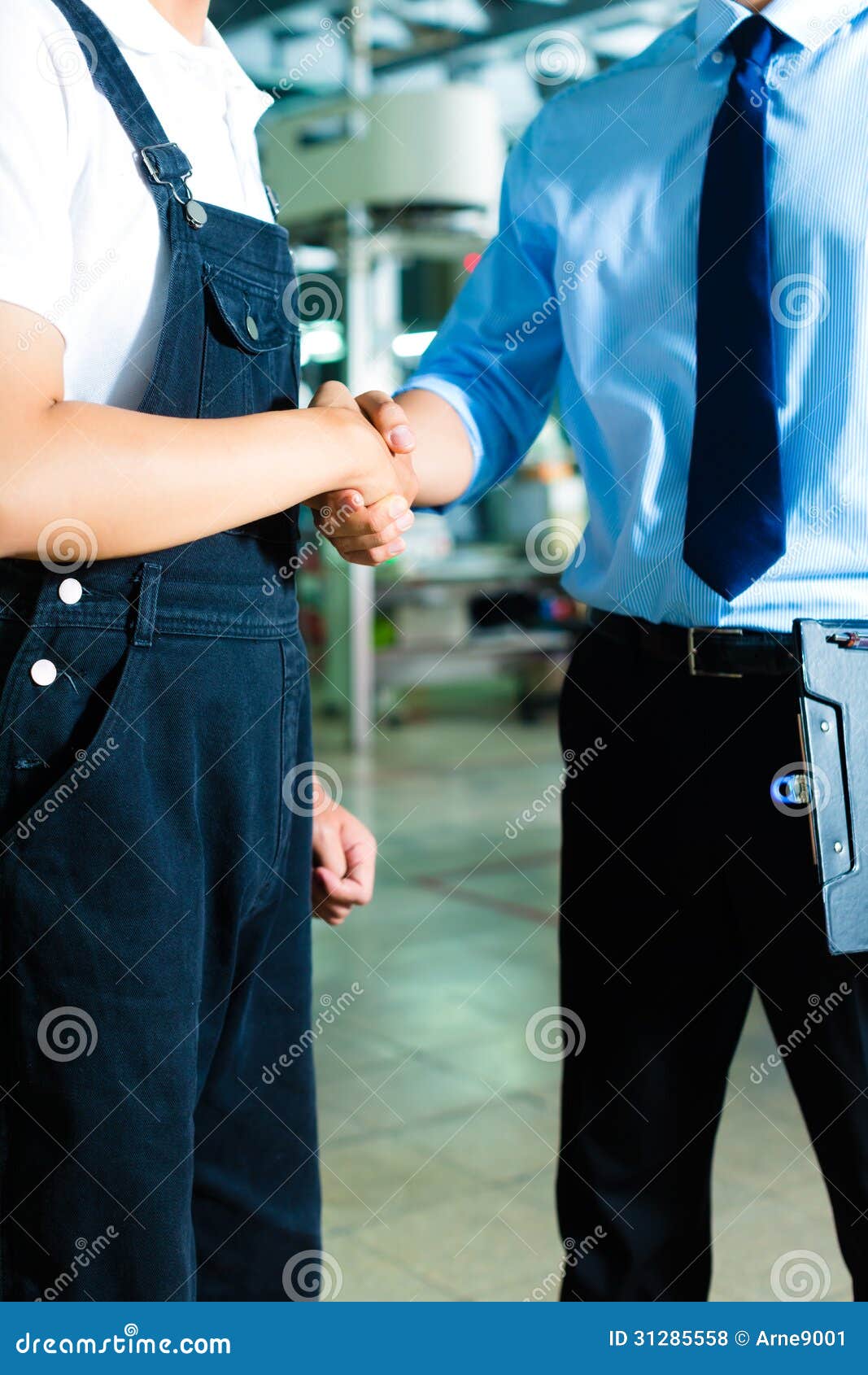 Worker and Production Manager in a Factory Stock Photo - Image of ...