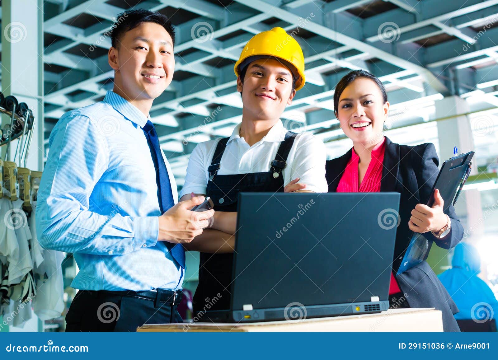 Worker, Production Manager and Owner in Factory Stock Photo - Image of ...