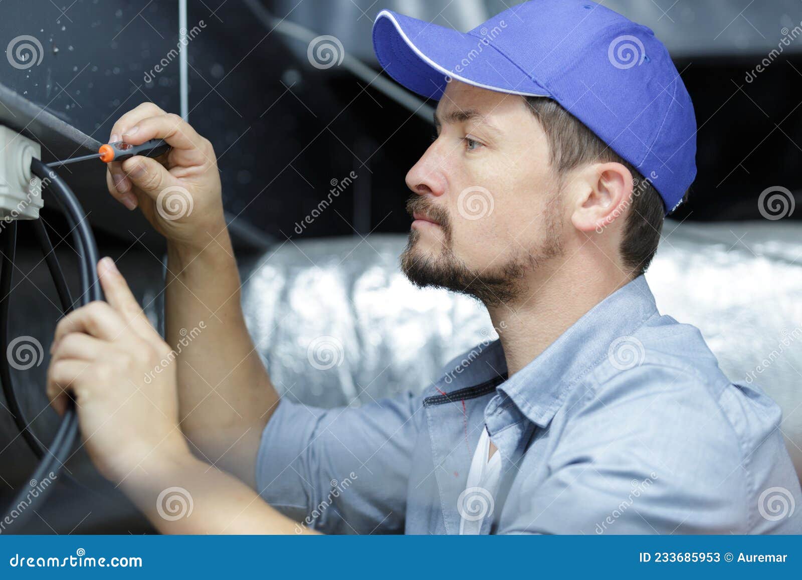 Worker during Production Process Stock Image - Image of production ...