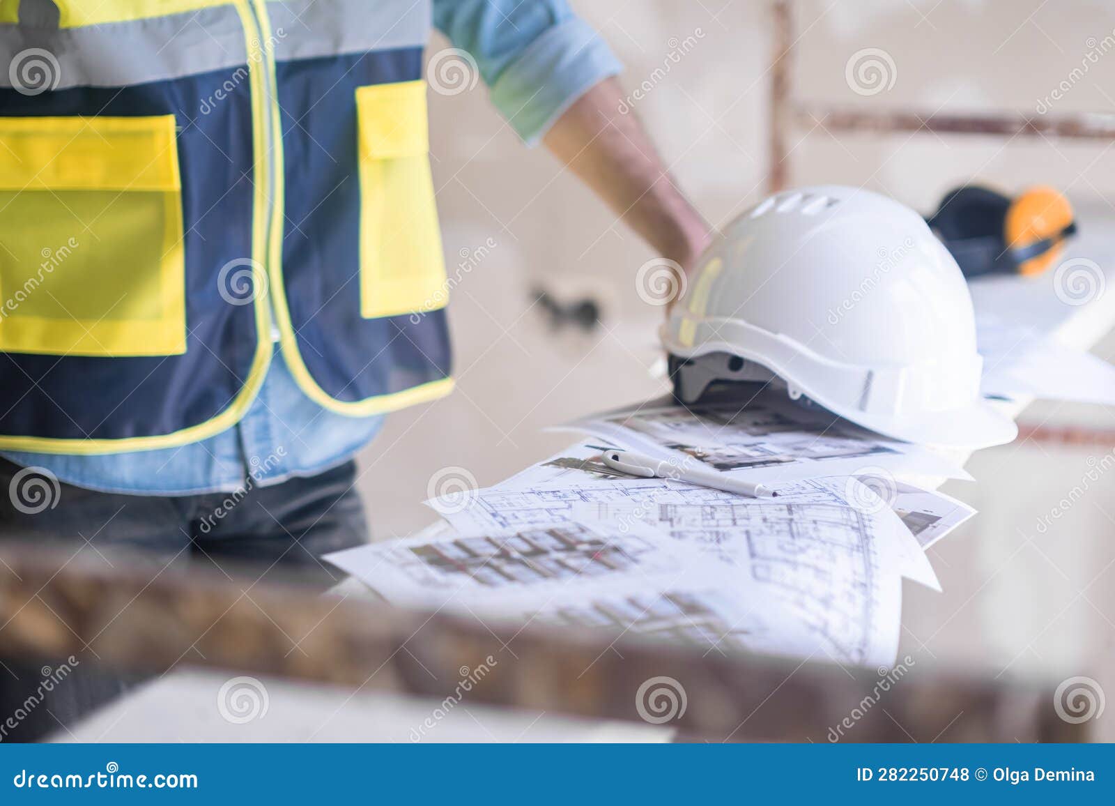 Heap Of Project Drawings In Yellow Folder. Royalty-Free Stock Image ...