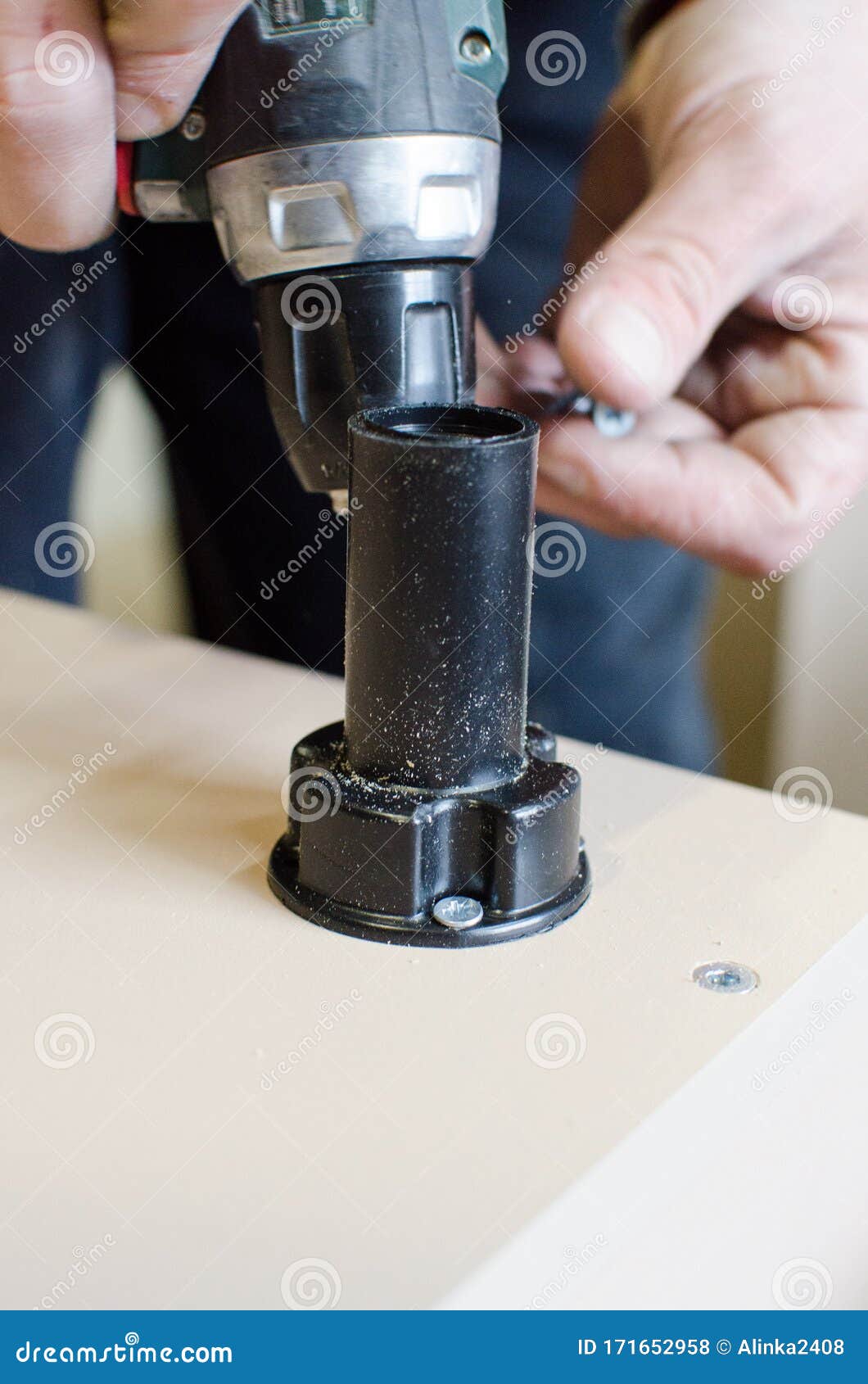A Man Works in a Carpentry Workshop. Stock Photo - Image of ...
