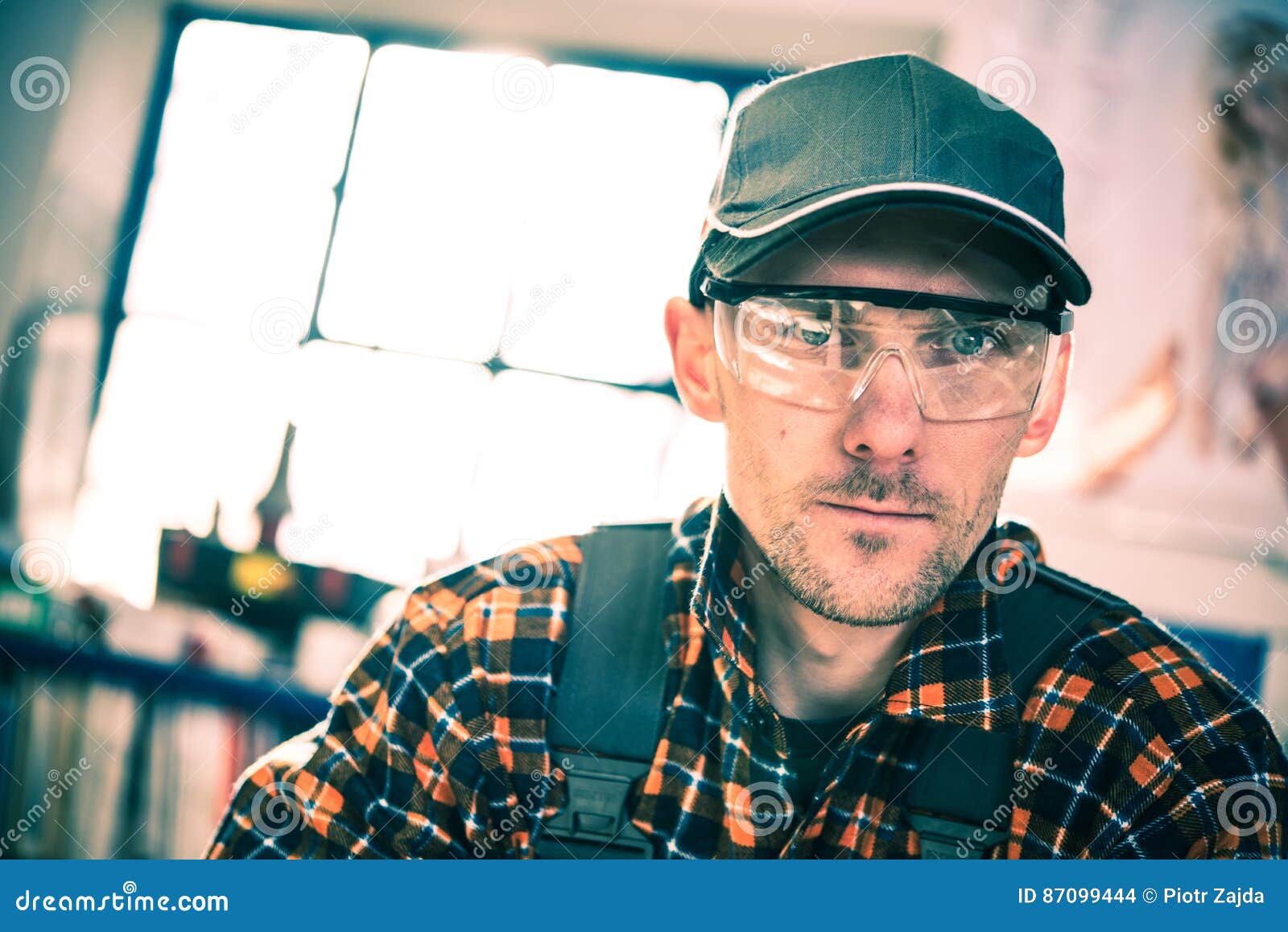 Worker in Protection Goggles Stock Photo - Image of production ...
