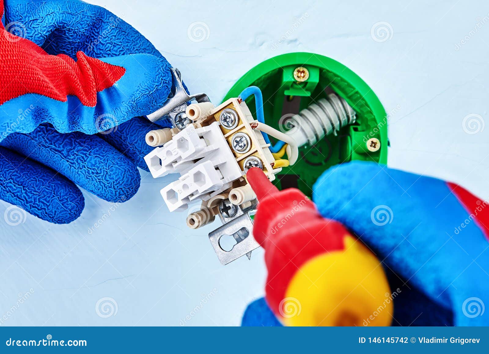 Twisting in New Push Button Stock Photo - Image of power, gloves: 146145742