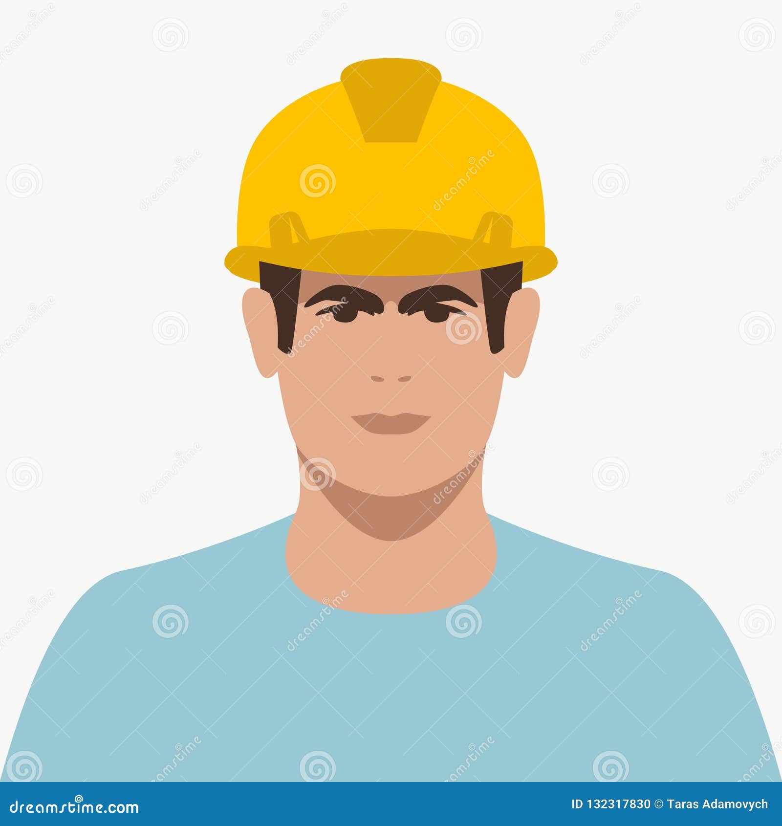 Worker in a Protective Helmet, Vector Illustration Stock Vector ...
