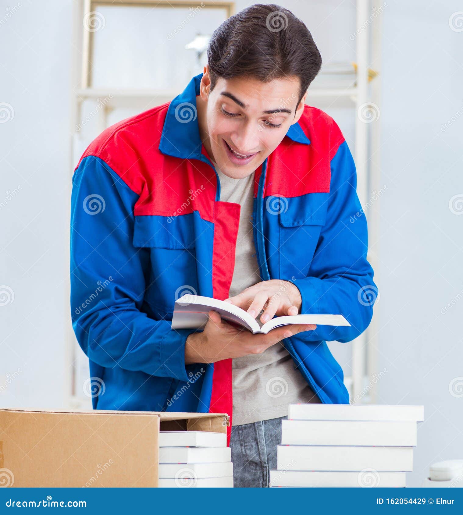 Worker in Publishing House Preparing Book Order Stock Image - Image of ...