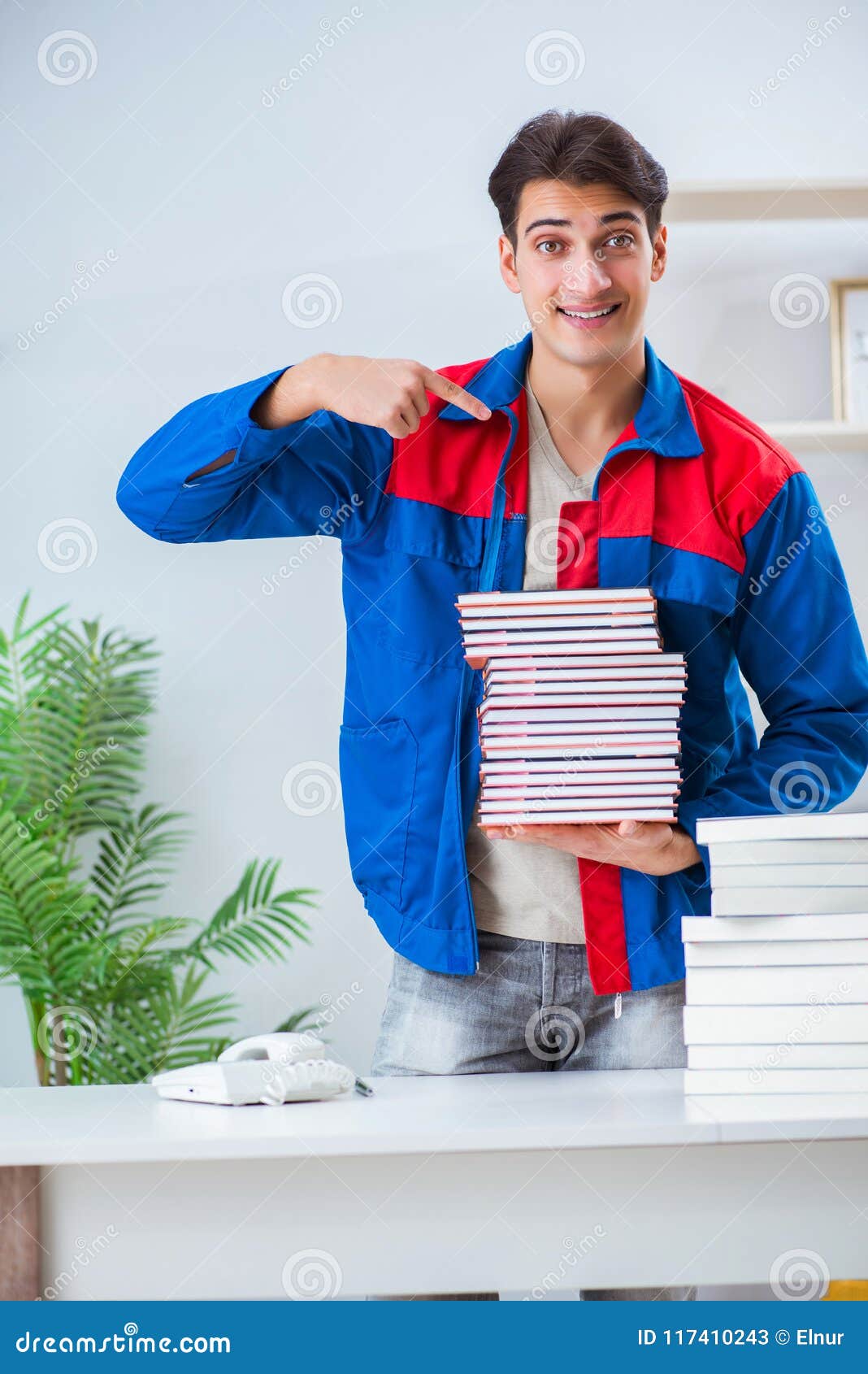 The Worker in Publishing House Preparing Book Order Stock Image - Image ...