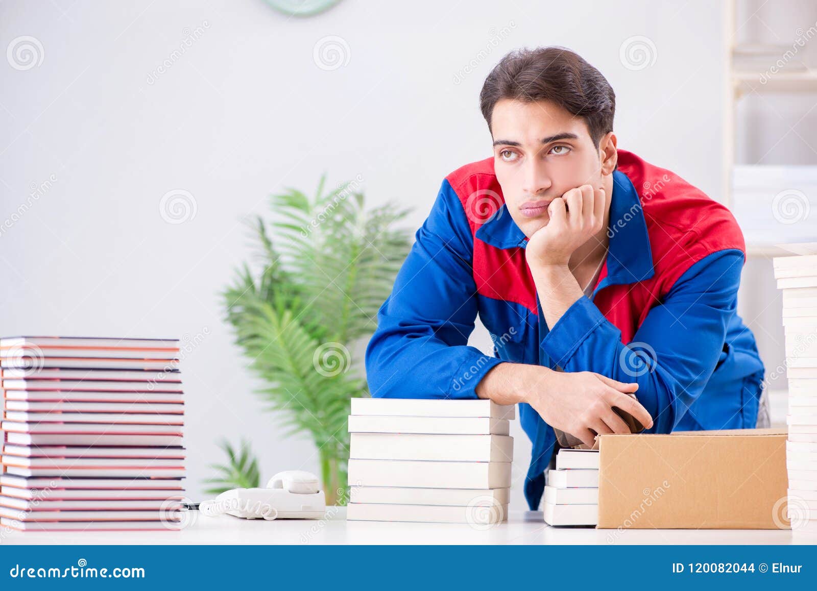 The Worker in Publishing House Preparing Book Order Stock Photo - Image ...