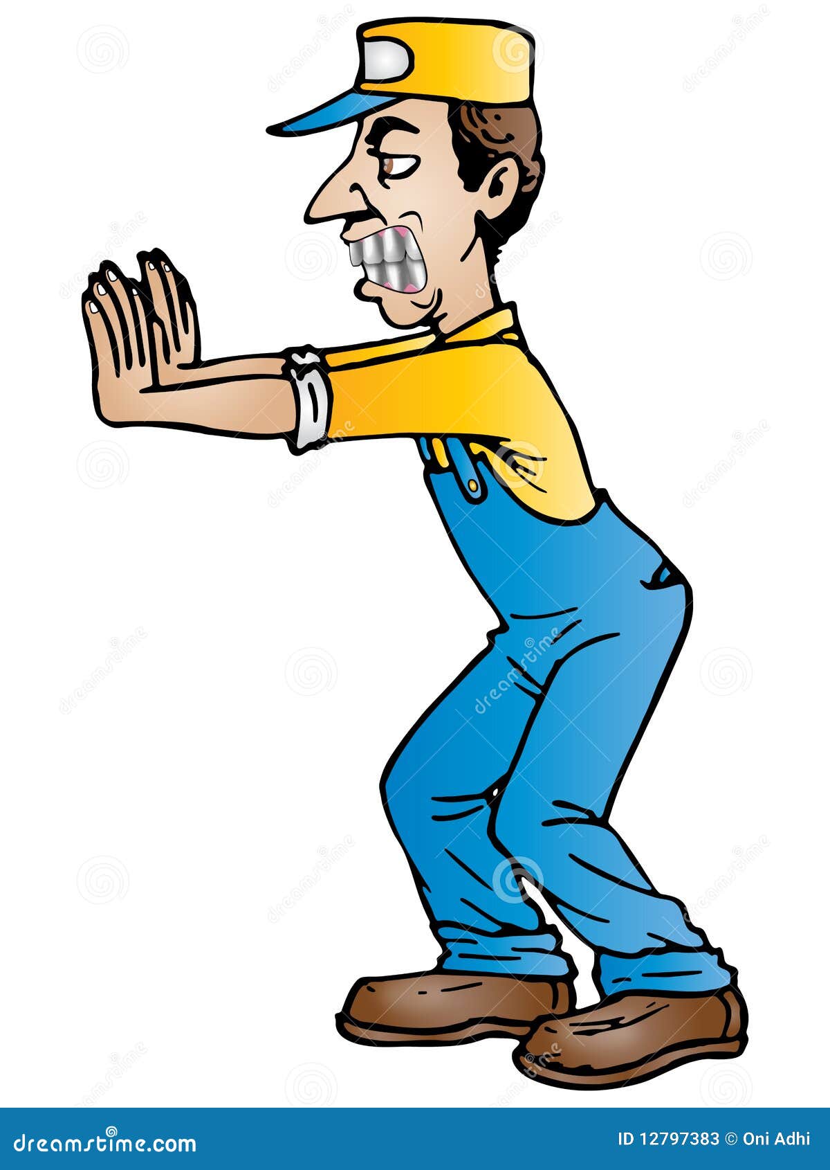 Worker Push Pose Stock Photos - Image: 12797383