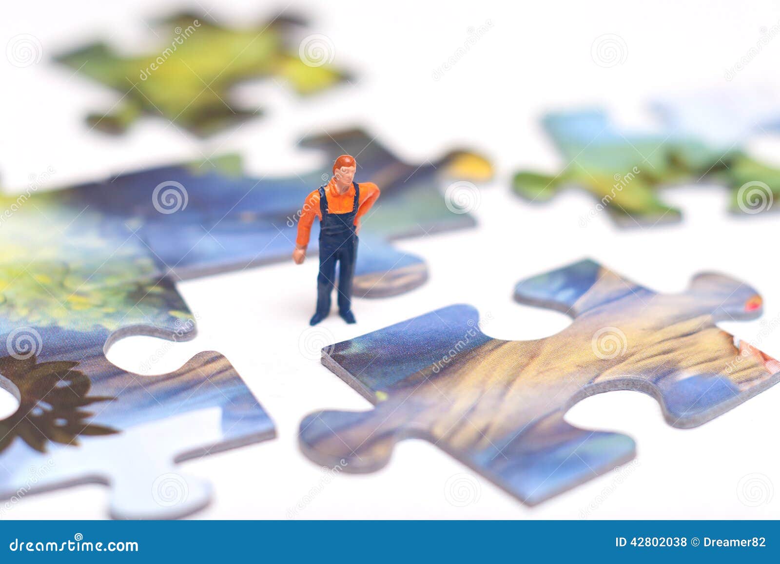Worker Put Puzzles. the Concept Hard Work Stock Photo - Image of ...