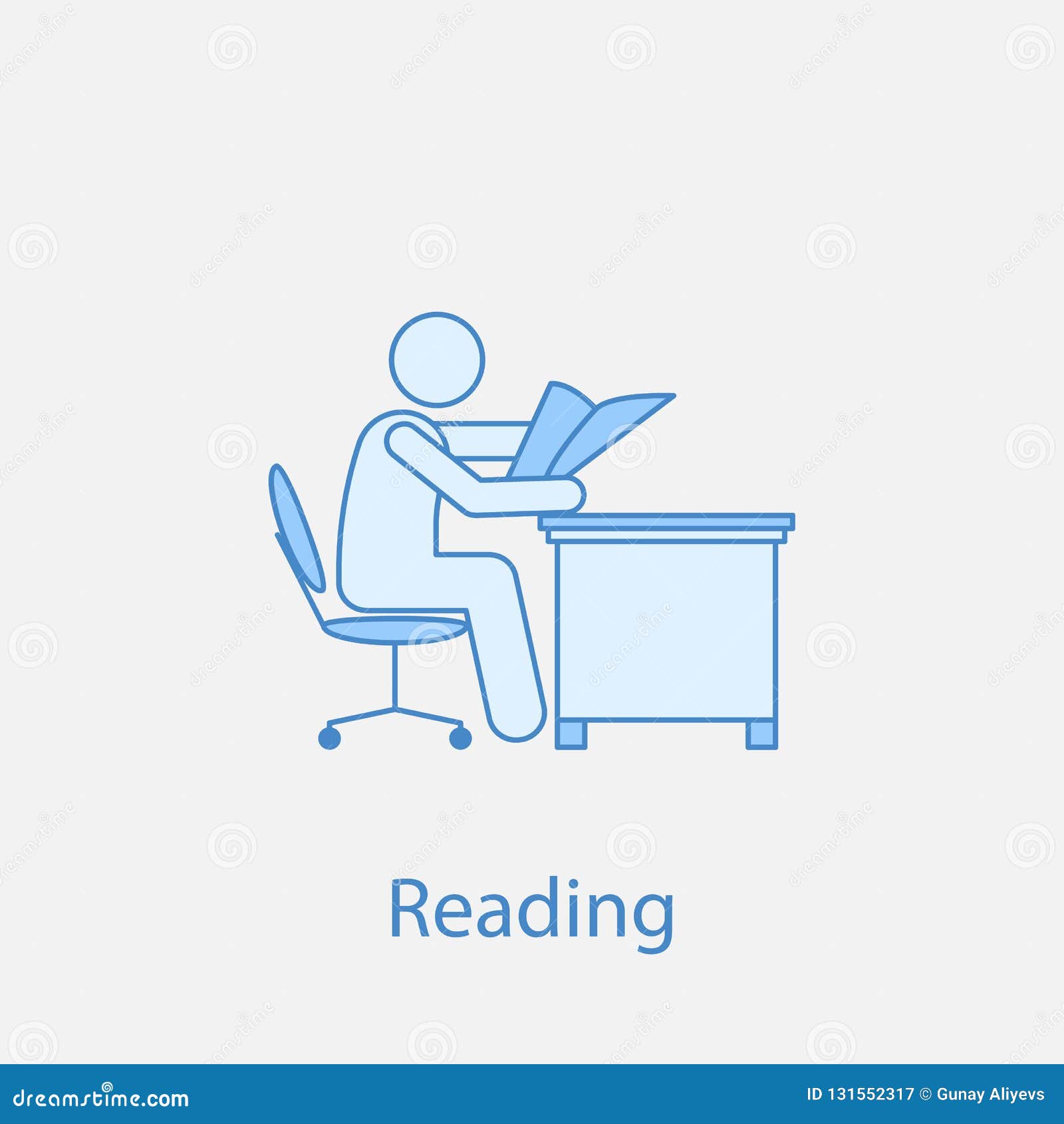 Worker is Reading 2 Colored Line Icon. Simple Colored Element ... Worker is Reading 2 Colored Line Icon. Simple Colored Element ...