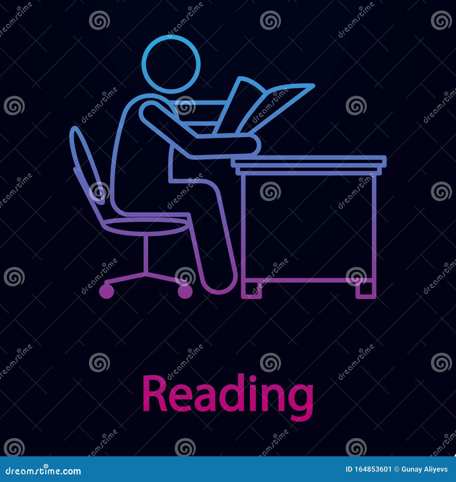 Worker Is Reading 2 Colored Line Icon. Simple Colored Element ... Worker Is Reading 2 Colored Line Icon. Simple Colored Element ...