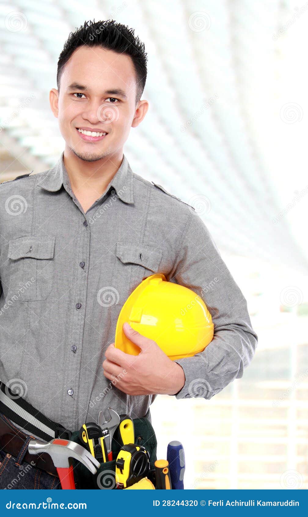 Worker ready to work stock photo. Image of adult, asian - 28244320