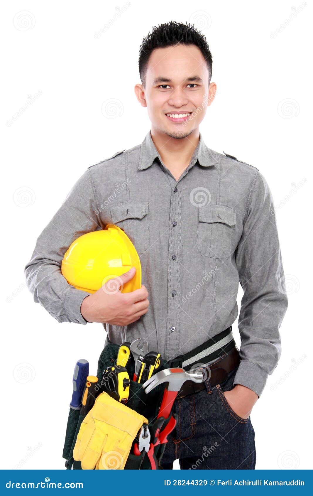 Worker ready to work stock image. Image of repair, adult - 28244329