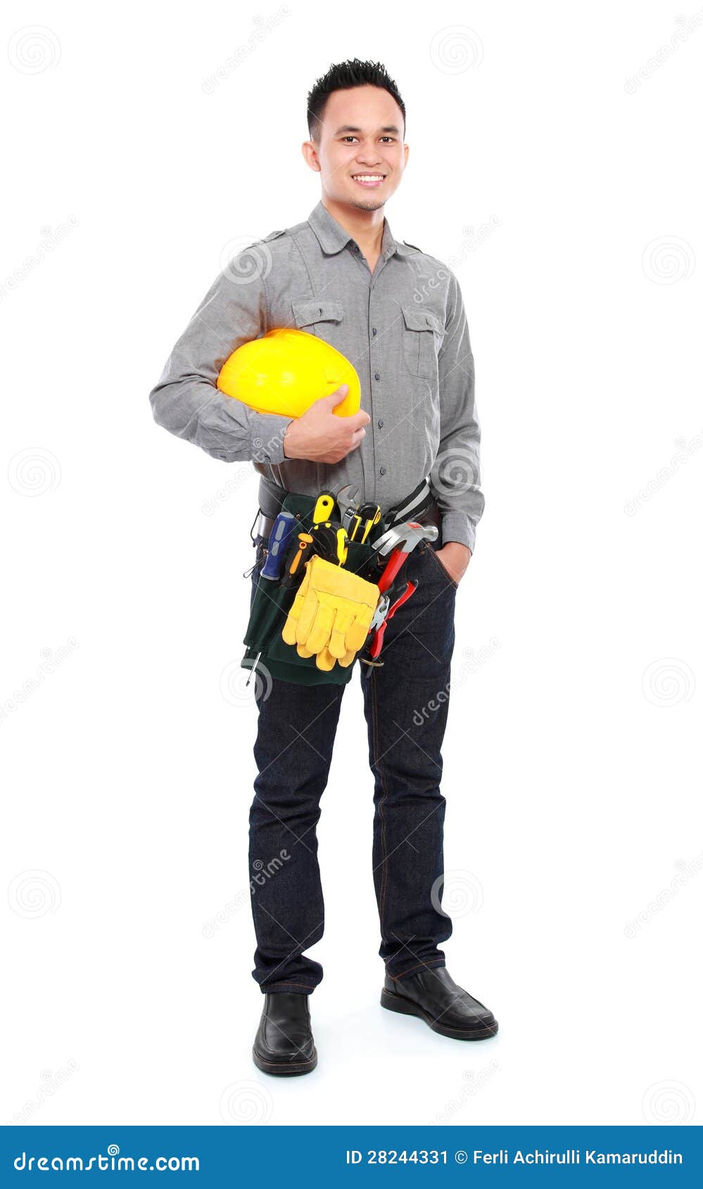 Worker ready to work stock image. Image of adult, profession - 28244331