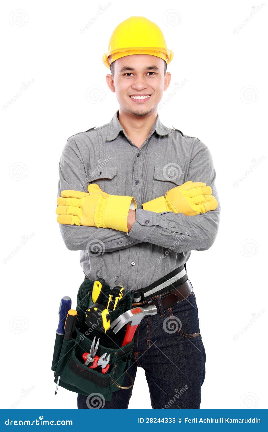 Worker ready to work stock image. Image of constructor - 28244333