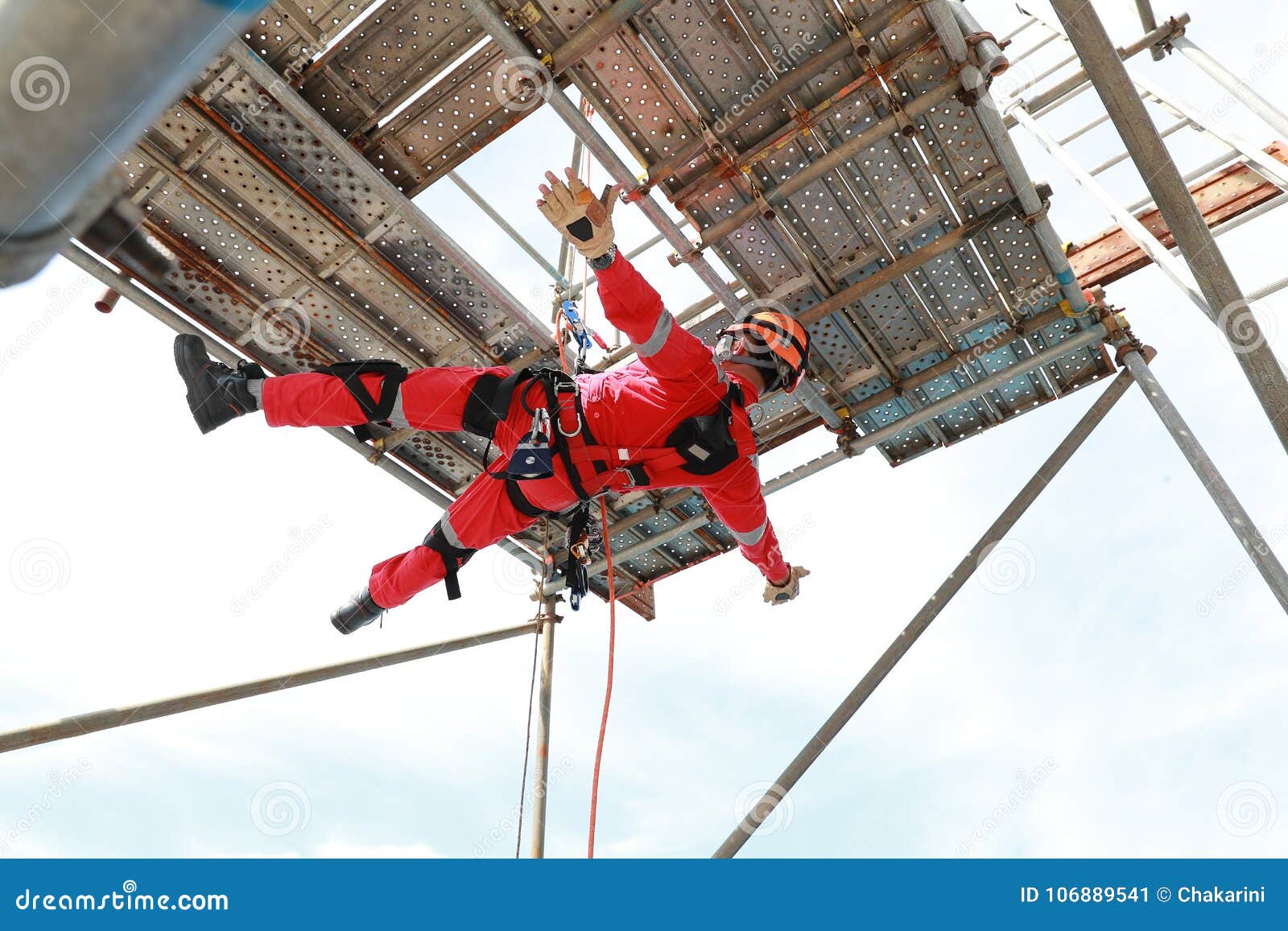 Work at Height by Rope Access Stock Image - Image of worker, steel ...