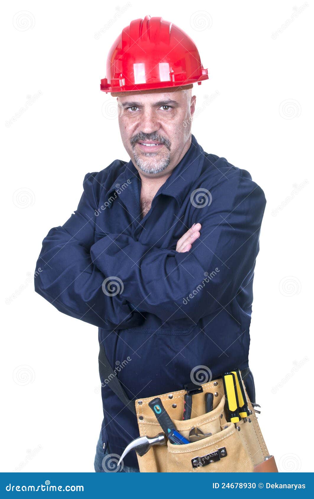 Worker with red helmet stock photo. Image of expression - 24678930