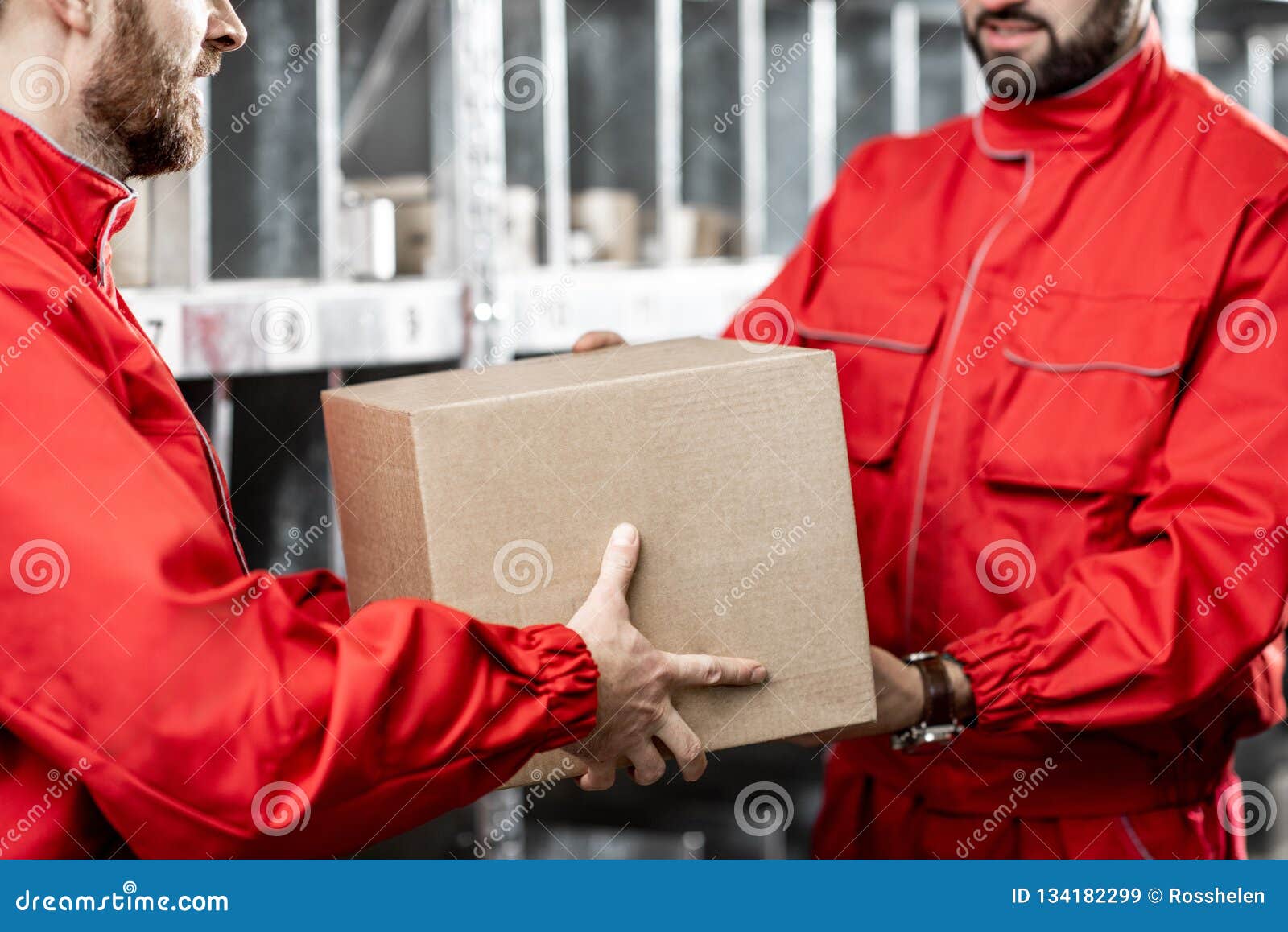 Warehouse Worker with Package Stock Image - Image of merchandiser ...