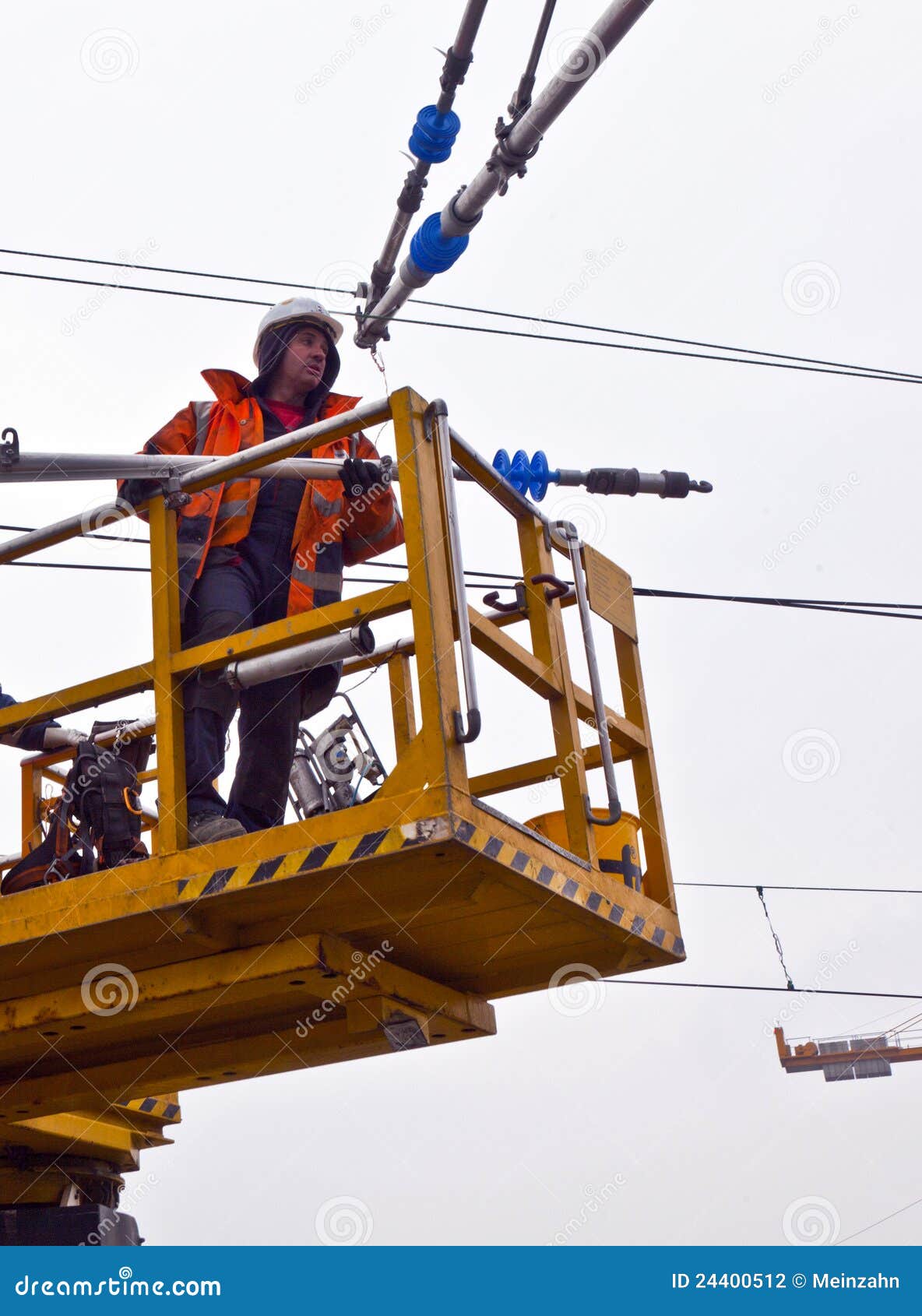 Worker repair the catenary editorial photography. Image of repair ...