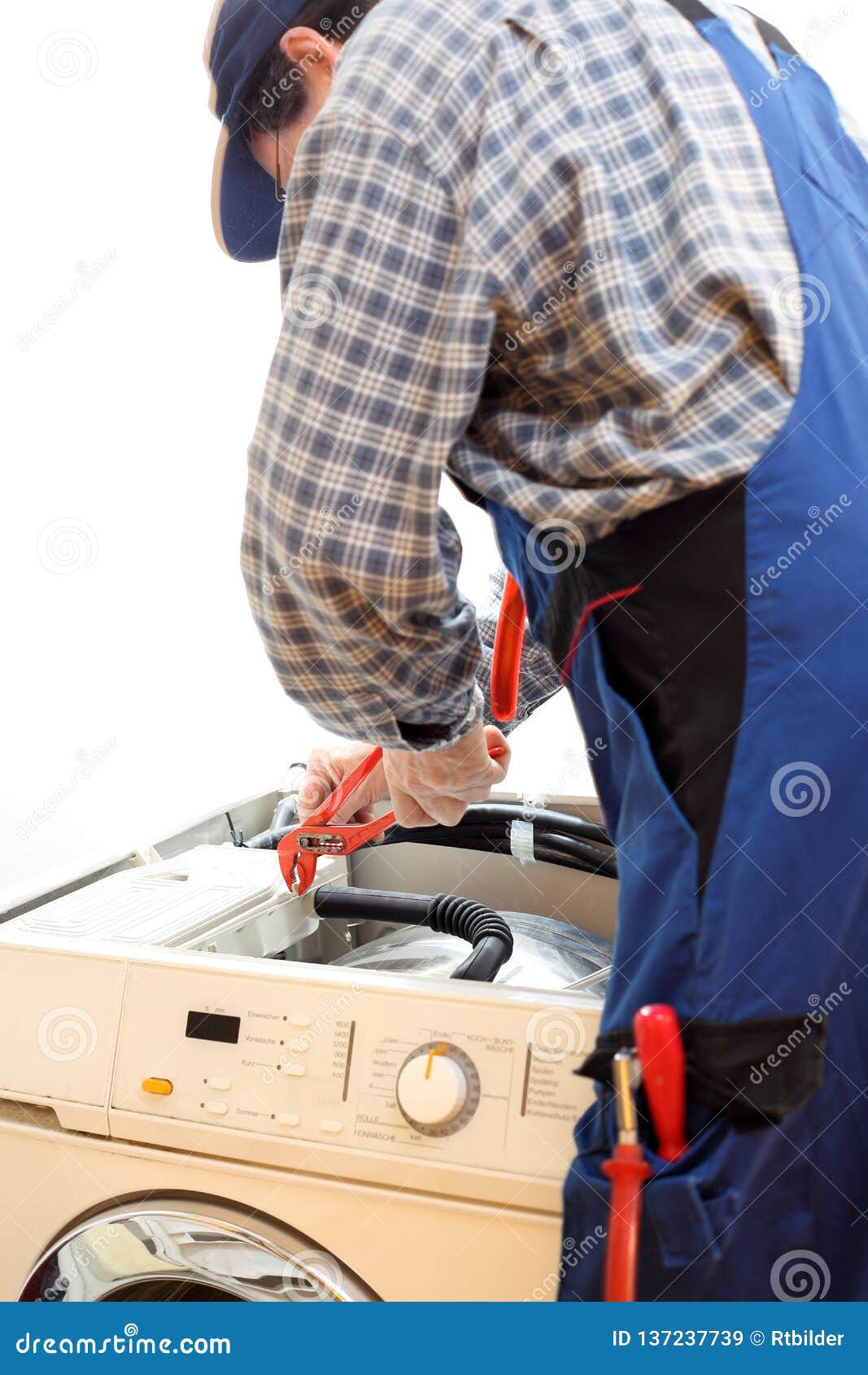 Worker is Repairing a Machine Stock Image - Image of serviceman ...