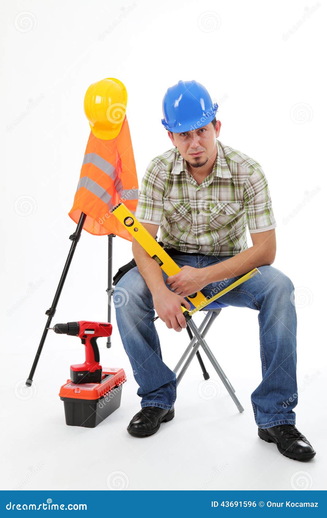 Worker is resting stock photo. Image of manual, engineer - 43691596