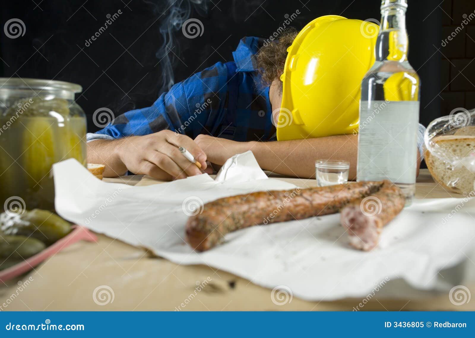 Worker Resting after Hard Work Stock Image - Image of pickle, meat: 3436805