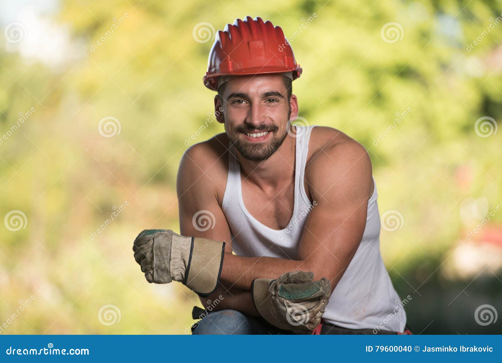 Worker is Resting Sitting on Brick Stock Photo - Image of plumber ...