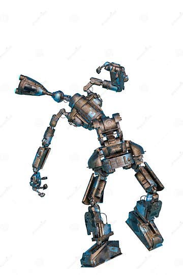 Worker robot falling stock illustration. Illustration of background ...