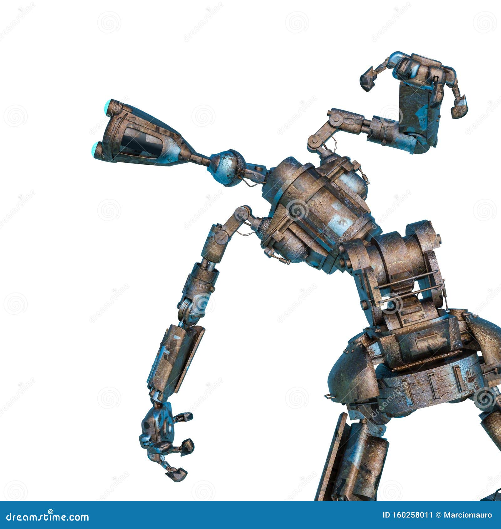 Worker Robot Looking To the Left Stock Illustration - Illustration of ...