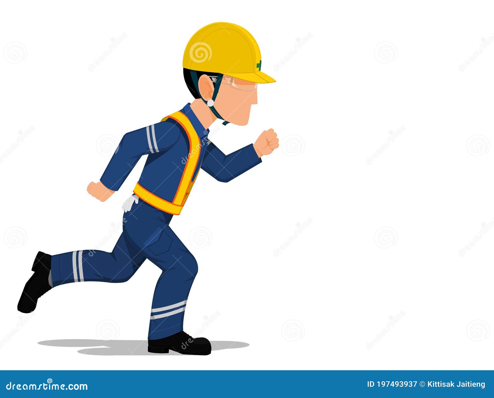 A Worker is Running on Transparent Background Stock Vector ...