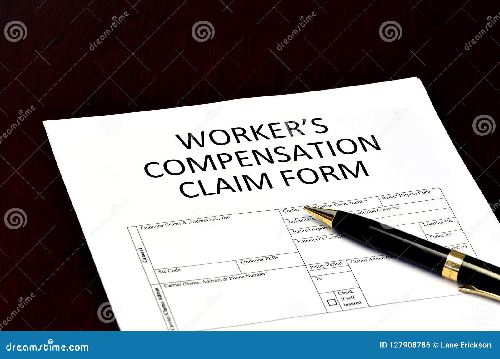 Worker`s Compensation Claim Form Application Stock Photo - Image of ...