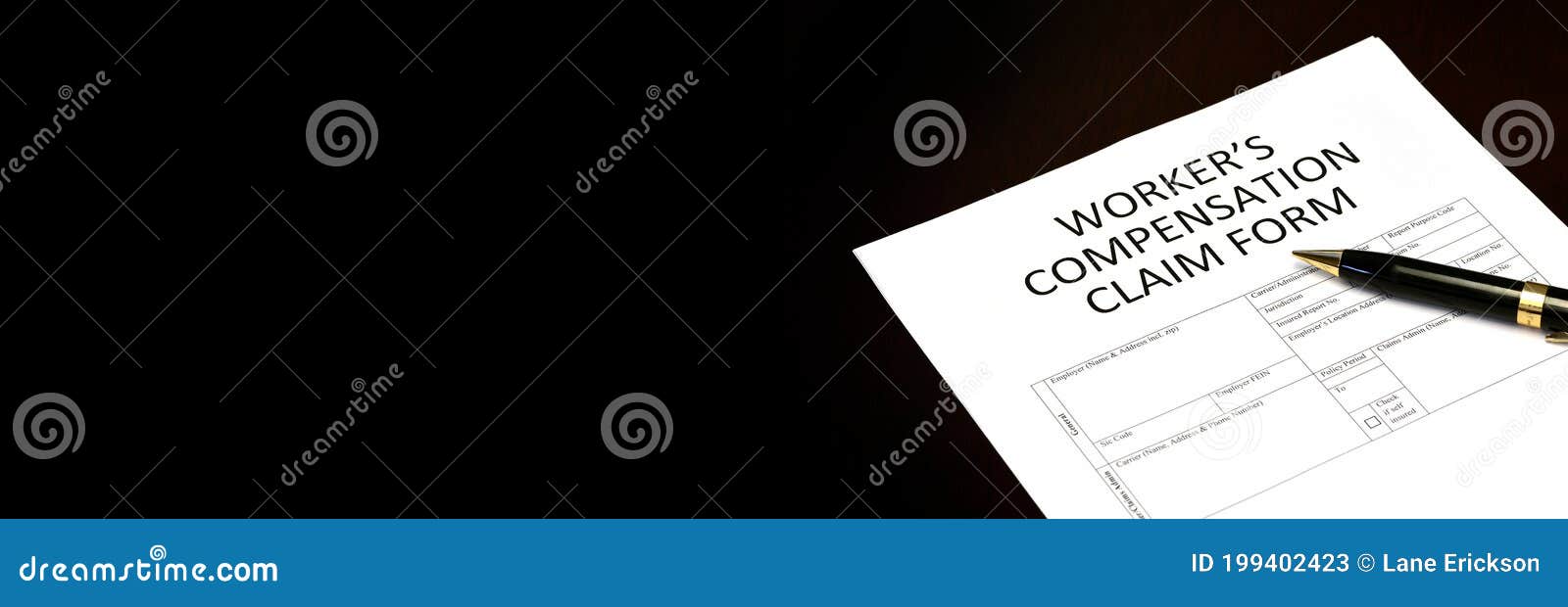 Worker`s Compensation Claim Form Application Stock Image - Image of ...