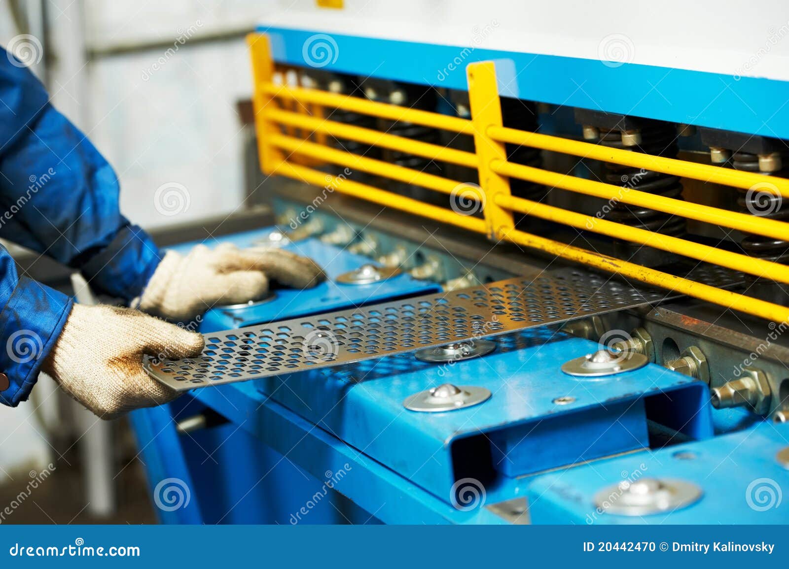 Worker S Hand Operating Guillotine Stock Photo - Image of folding ...