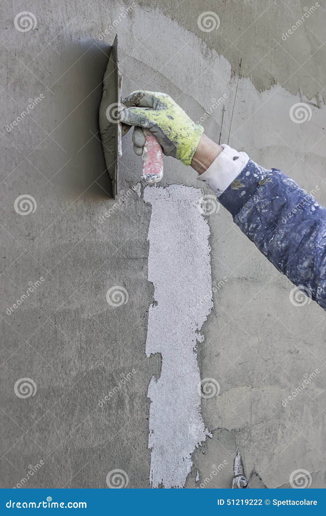 Worker S Hand Plastering a Exterior Wall 2 Stock Photo - Image of ...