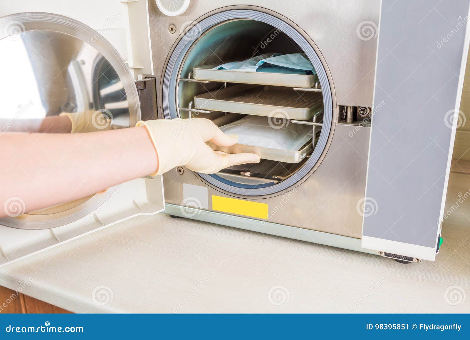The Worker`s Hand Sets the Tools Inward. Stock Image - Image of ...