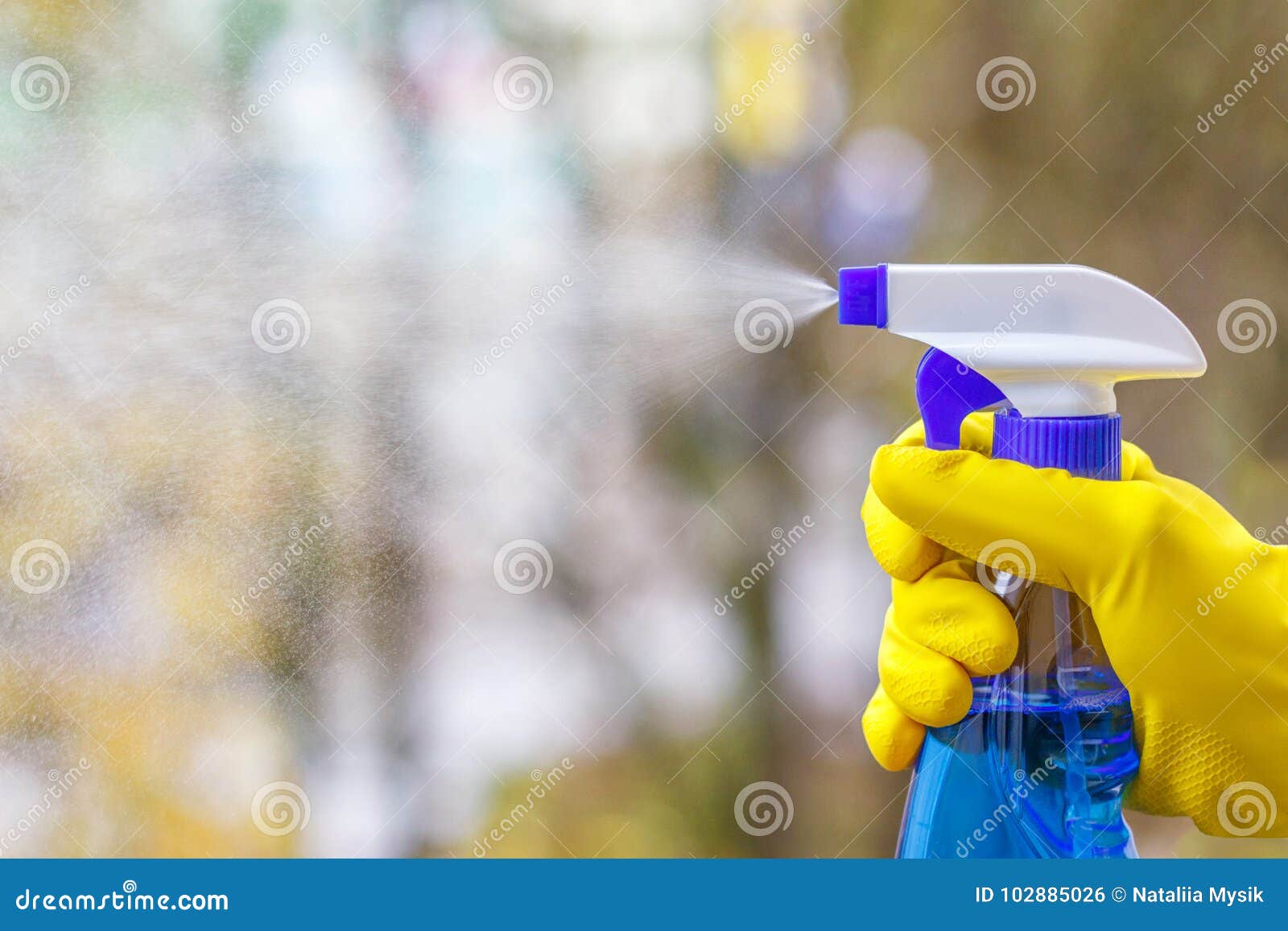 Worker`s Hand is Sprayed with a Cleaning Agent. Stock Photo - Image of ...
