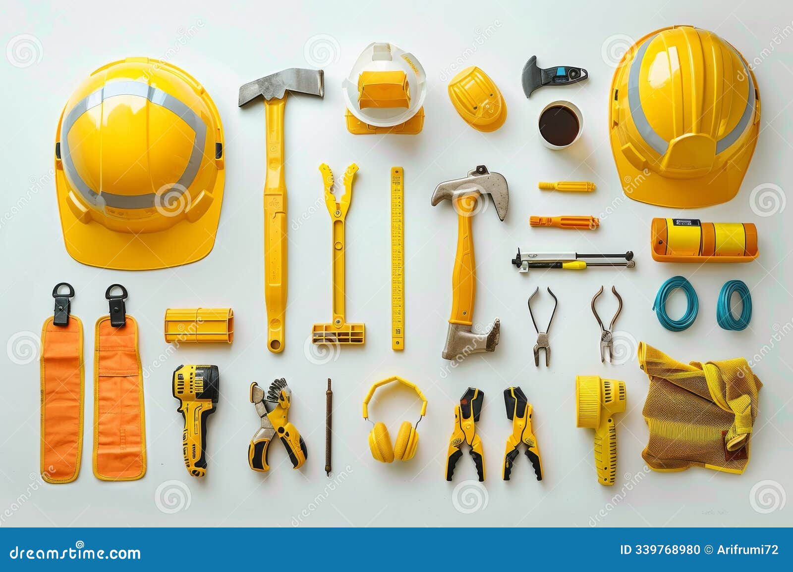 Worker with Safety and Health Work Protection Equipment Construction ...
