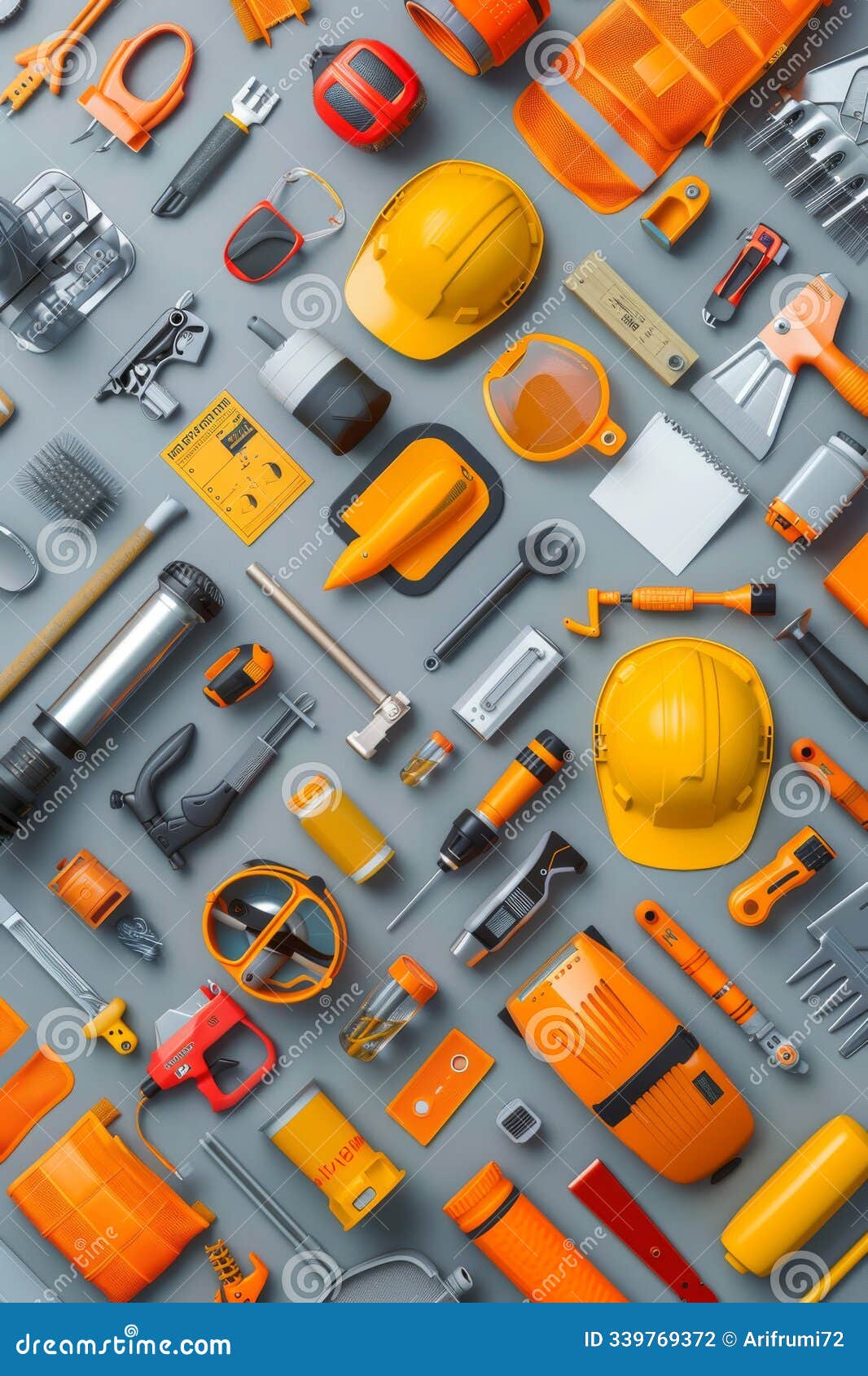 Worker with Safety and Health Work Protection Equipment Construction ...