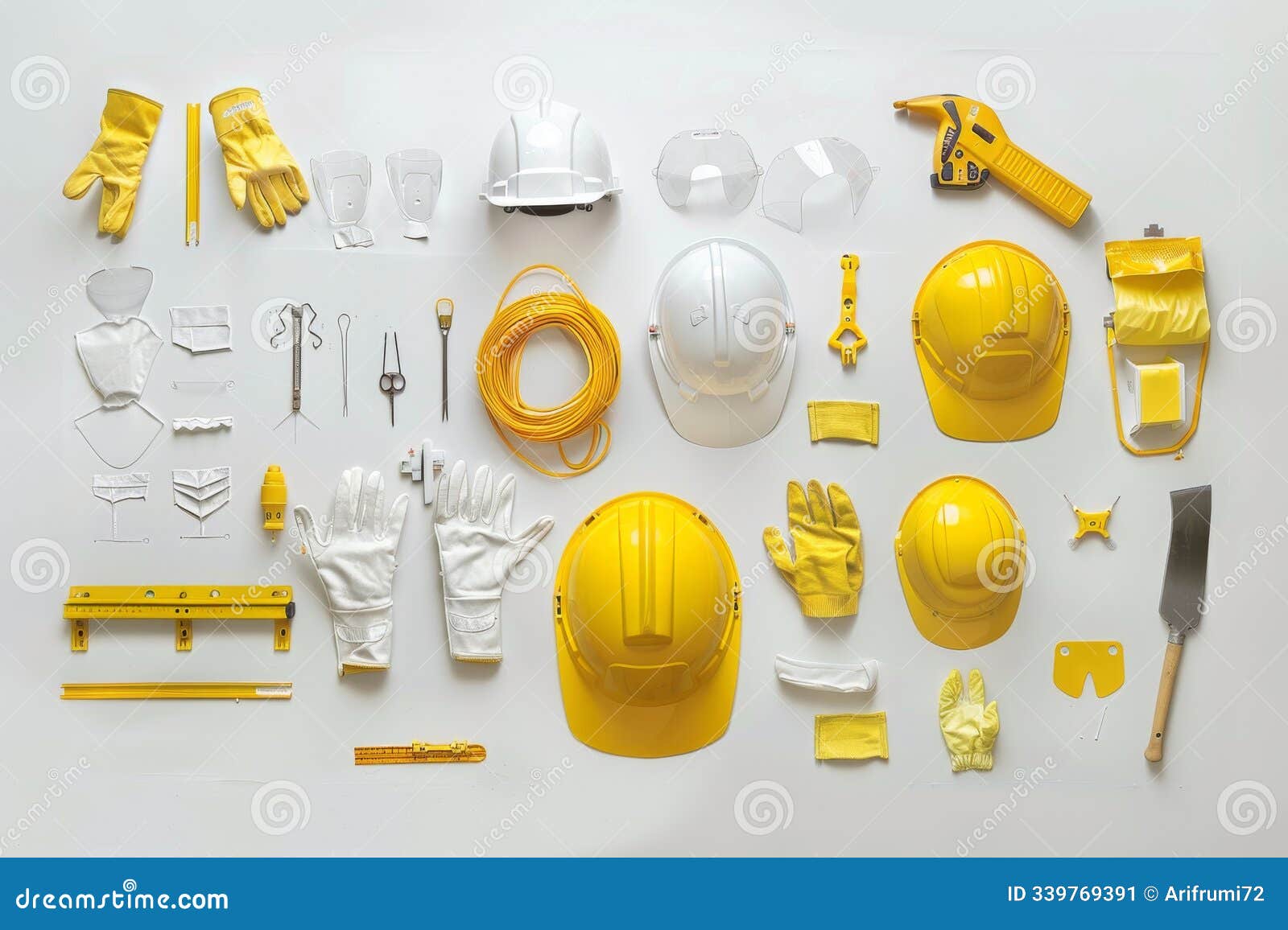 Worker with Safety and Health Work Protection Equipment Construction ...