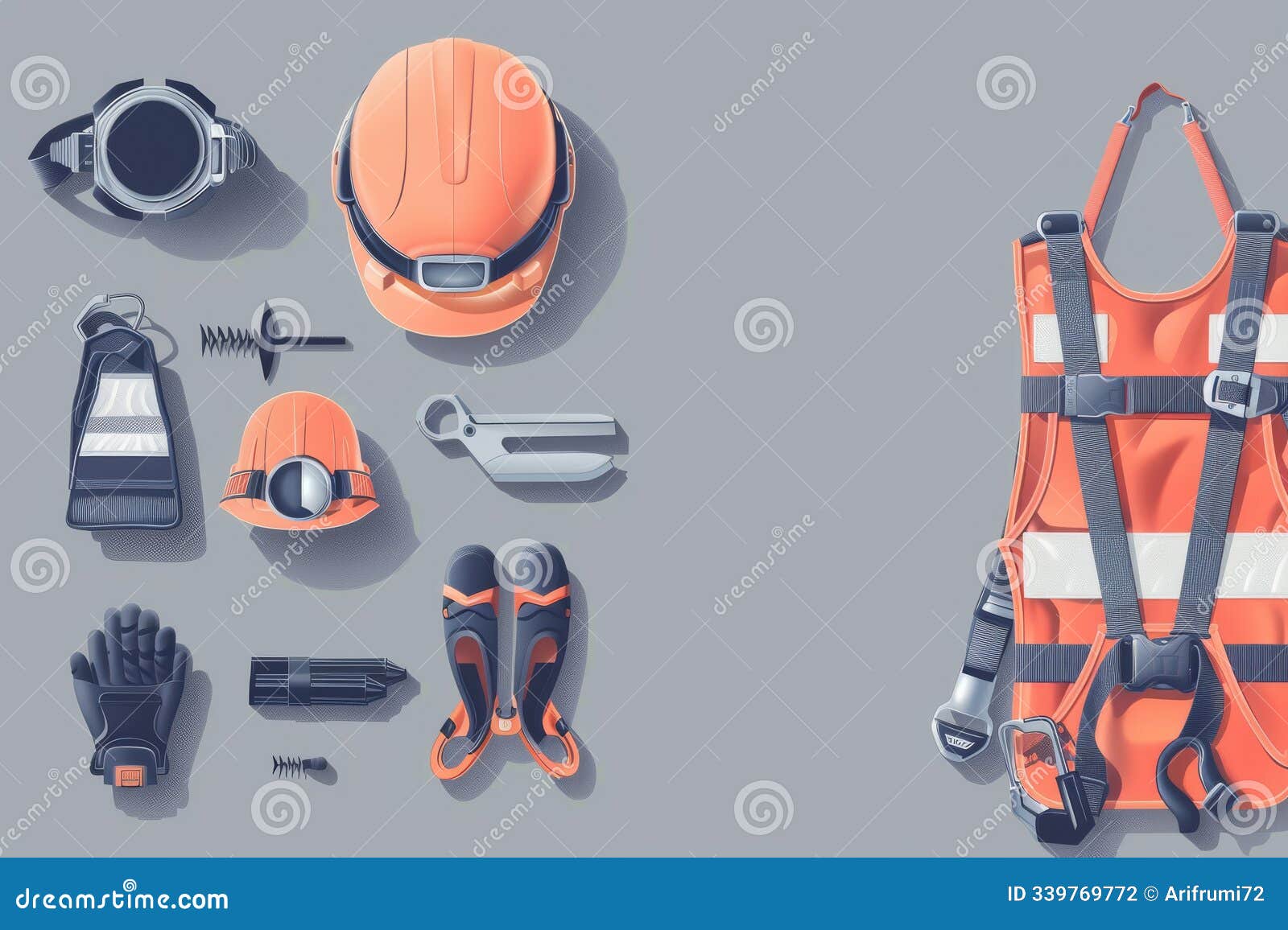 Worker with Safety and Health Work Protection Equipment Construction ...