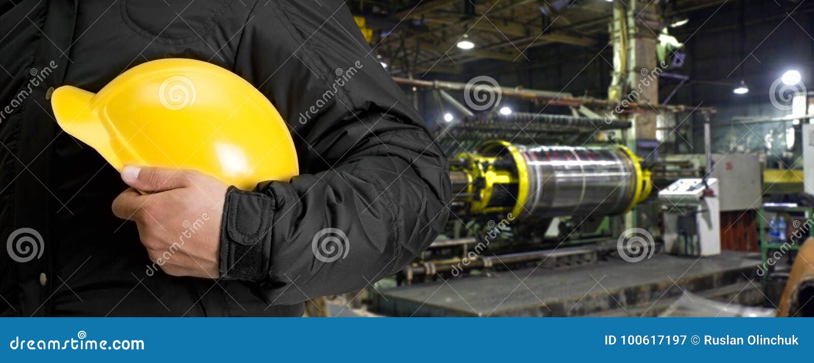 Worker with safety helmet stock image. Image of factory - 100617197