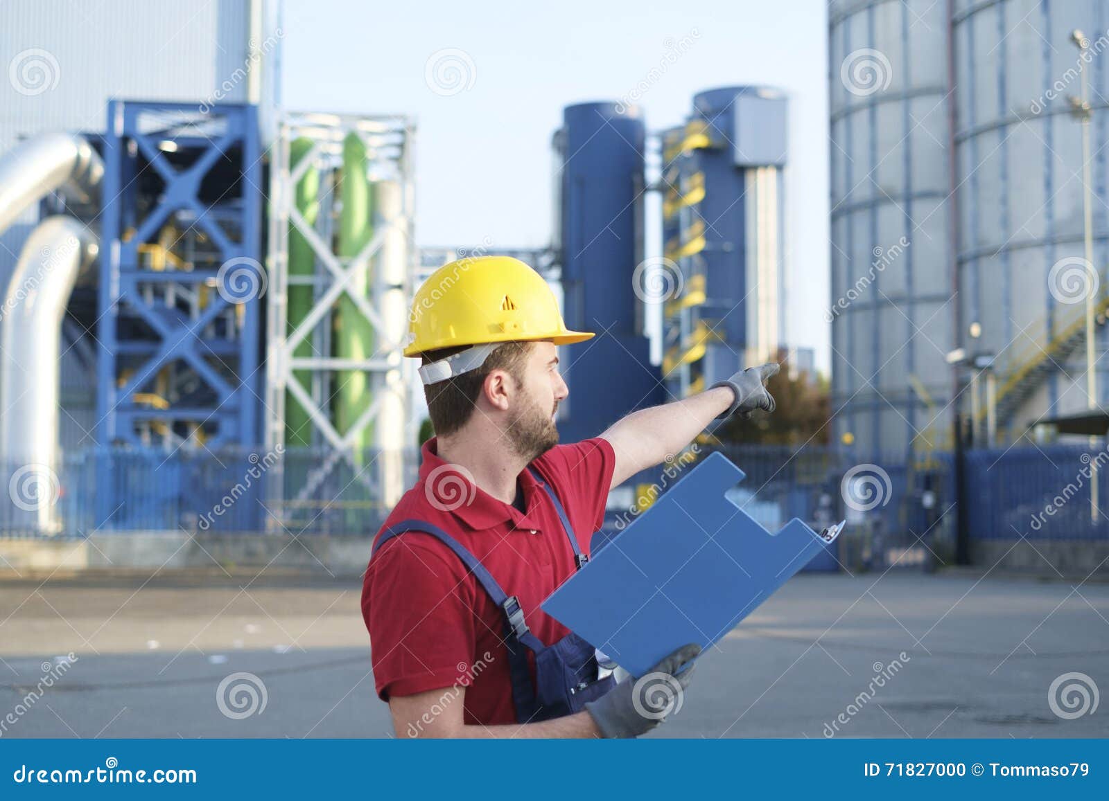 Worker with safety helmet stock photo. Image of construction - 71827000