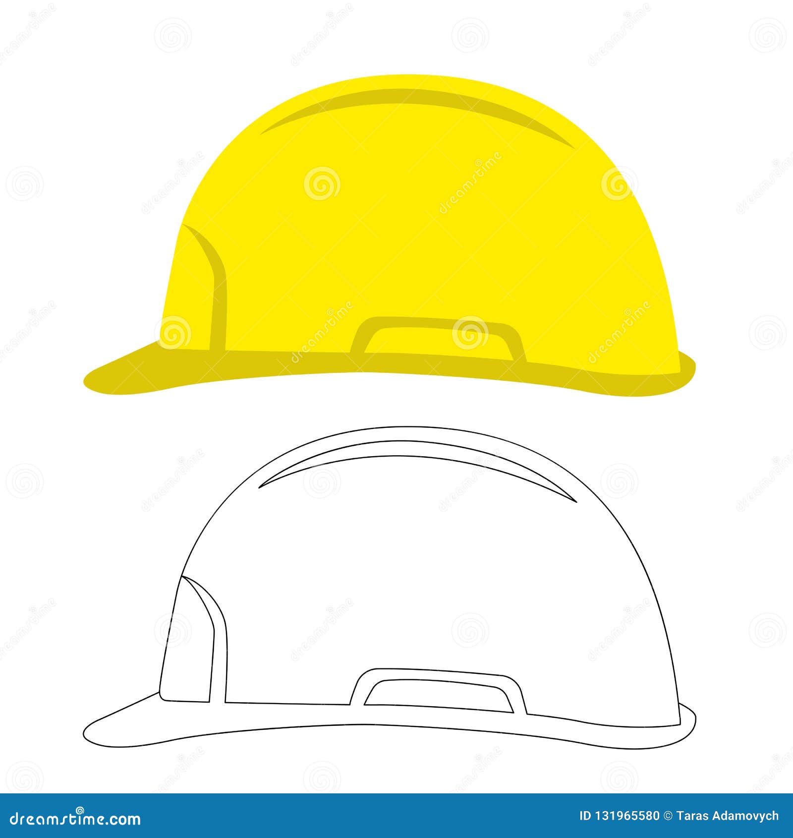 Worker Safety Helmet, Vector Illustration.flat Set Stock Vector ...