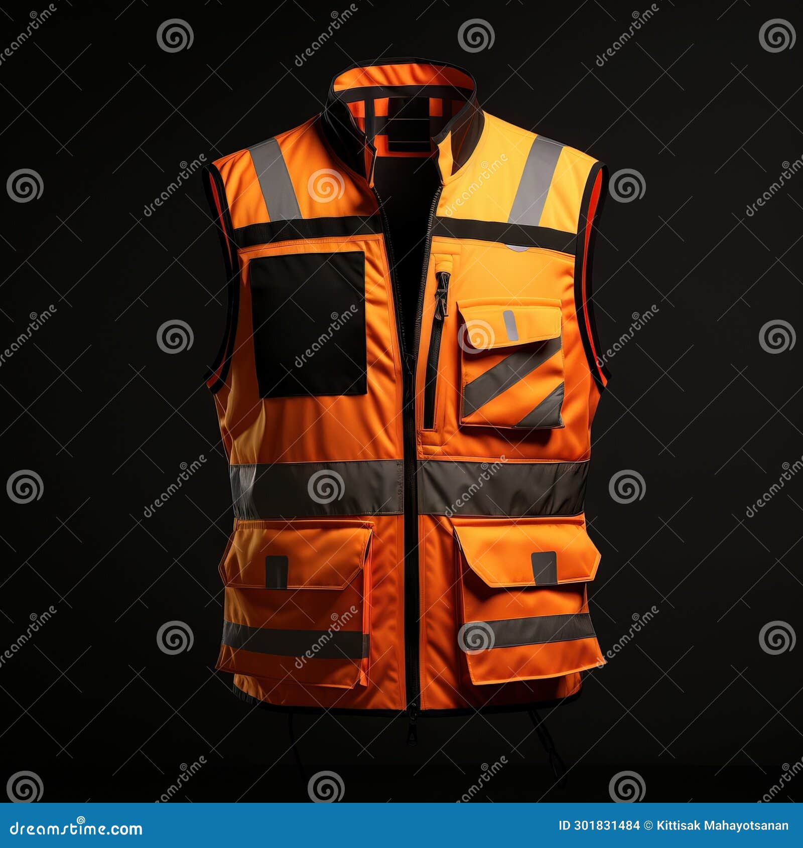 A Worker Safety Vest Mockup Vest Generative AI Stock Illustration ...