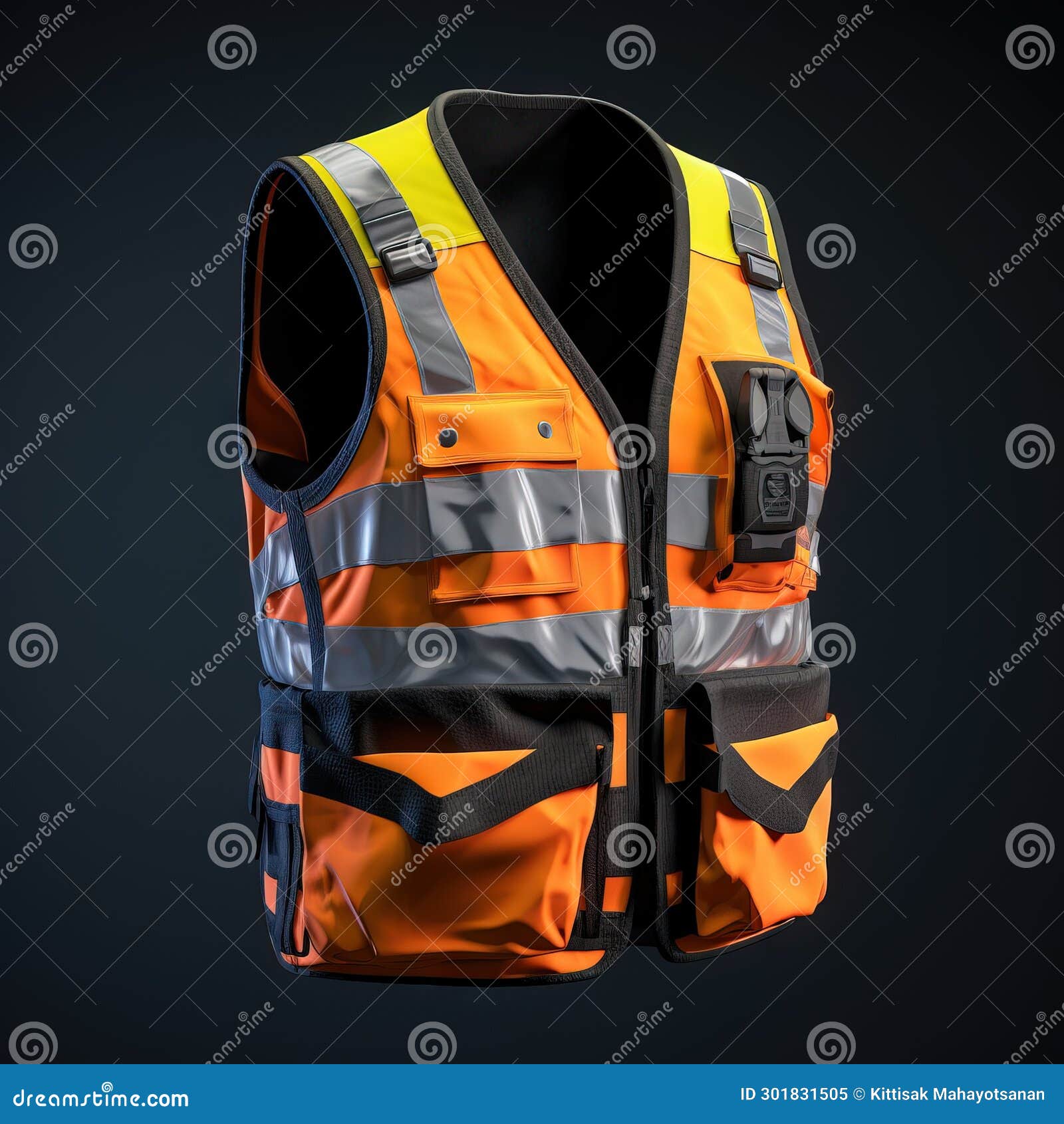 A Worker Safety Vest Mockup Vest Generative AI Stock Illustration ...