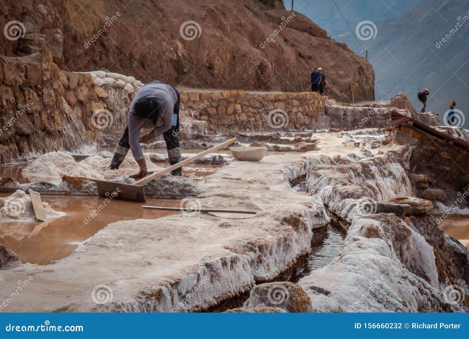 Worker in a salt mine editorial photography. Image of saltpan - 156660232