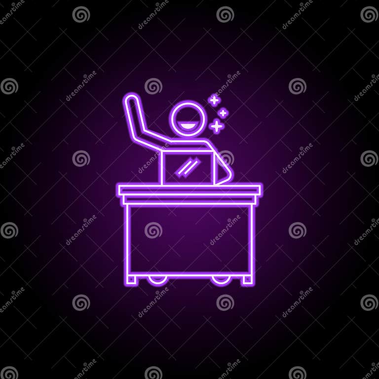 Worker Satisfaction Neon Icon. Elements of People in the Work Set Stock ...