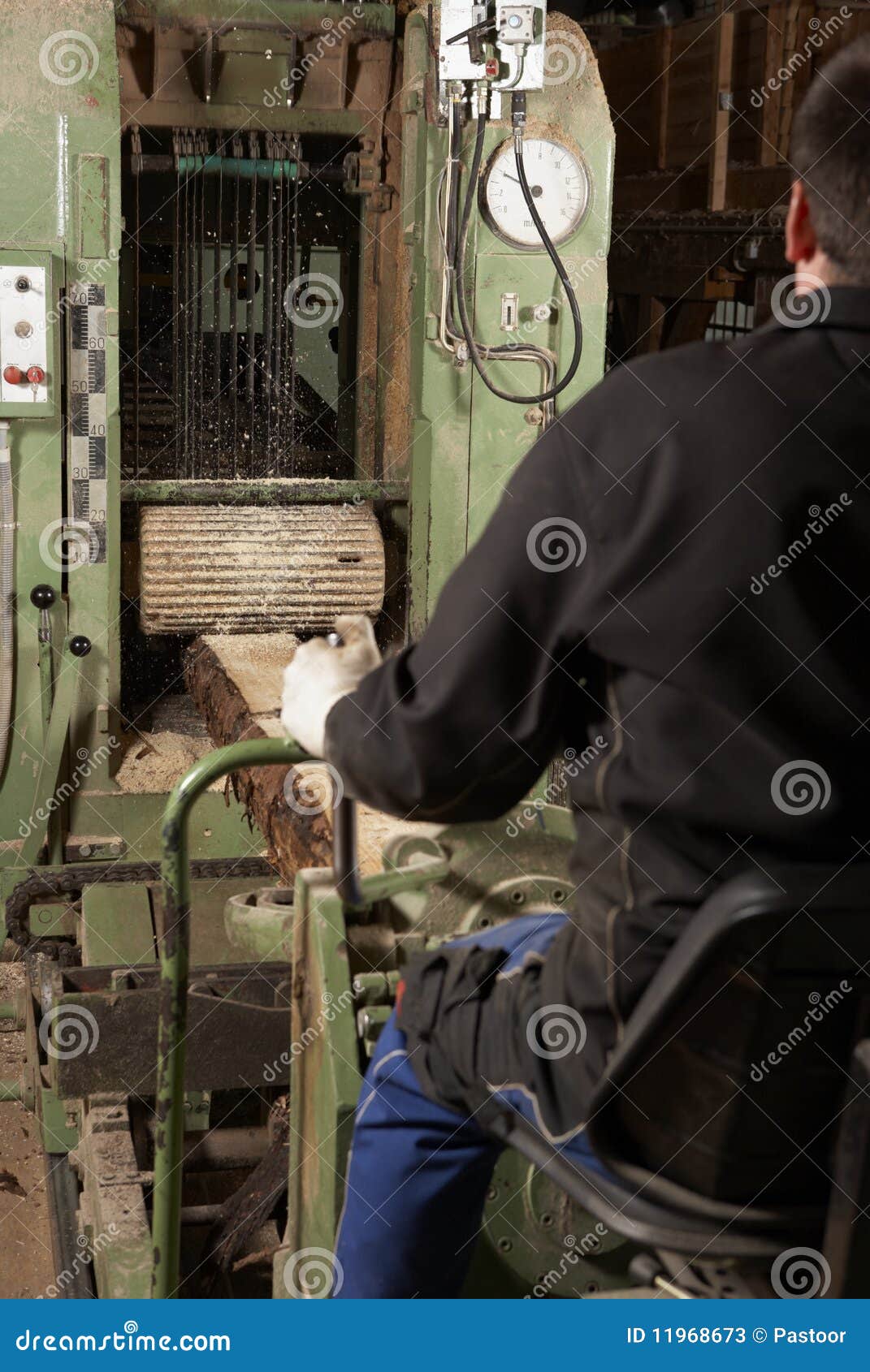 Worker at sawmill stock image. Image of manufacturing - 11968673