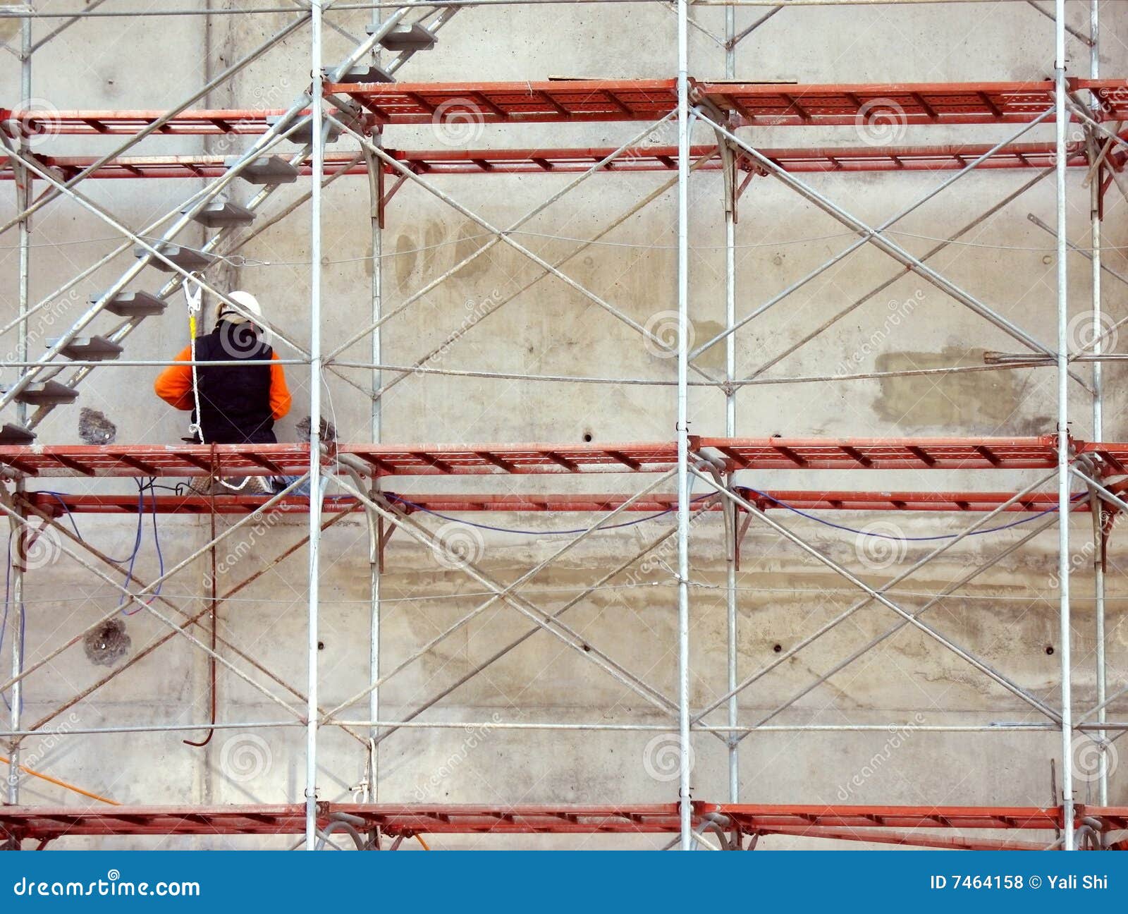 Worker on Scaffold stock photo. Image of scaffolding, vertical - 7464158