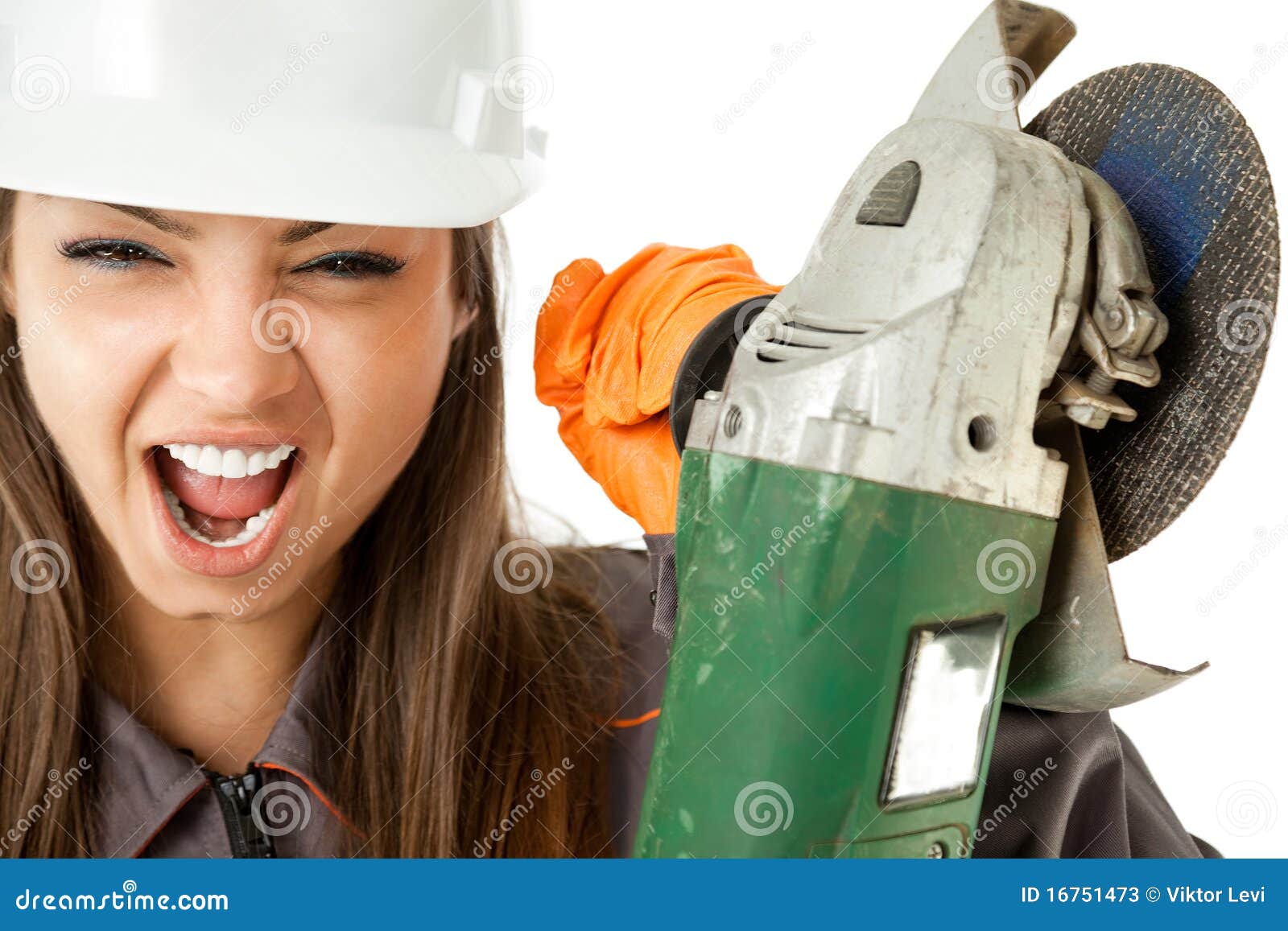 Worker screaming grinder stock image. Image of angry - 16751473